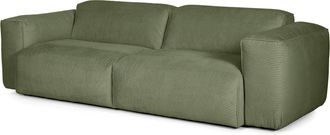 Studio Copenhagen home24 3-Sitzer Sofa Gr&uuml;n Cordstoff Snor 251 x 71 x 102cm Modern