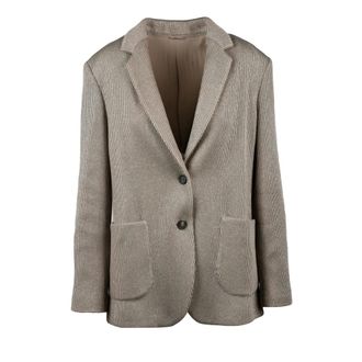 Brunello Cucinelli Femme, Vestes, Beige, Taille: 40 FR Blazer en lam&eacute;