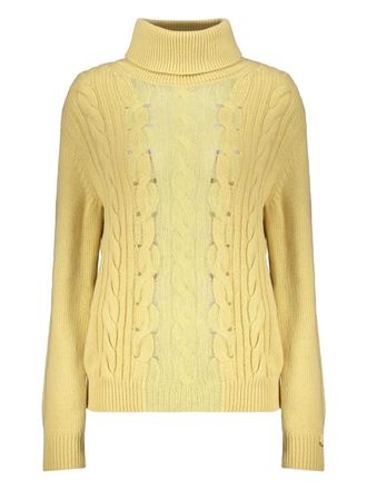 Herno pull en maille torsad&eacute;e - Jaune
