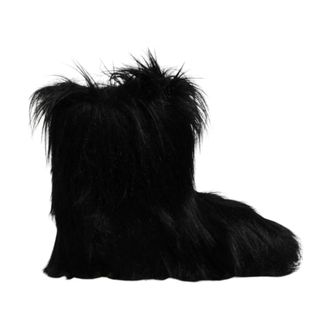 Dolce & Gabbana Luxuri&ouml;se Faux Fur Mid-Calf Stiefel - - Shoes - Herren - Schwarzk - 44 EU