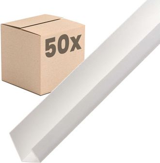 Protektor 3741 pvc Einfassprofil, Abschlussprofil 12,5mm f&uuml;r Gipskartonplatten 250cm 50 St. Wei&szlig; Kantenschutz f&uuml;r Rigips, Trockenbau - Protektor
