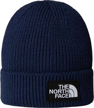 The North Face Logo Box Cuff Beanie - - Accessories - Herren - Blau - ONE SIZE