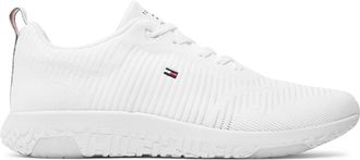 Tommy Hilfiger Sneakers Tommy Hilfiger Corporate Knit Rib Runner FM0FM02838 Wei&szlig;