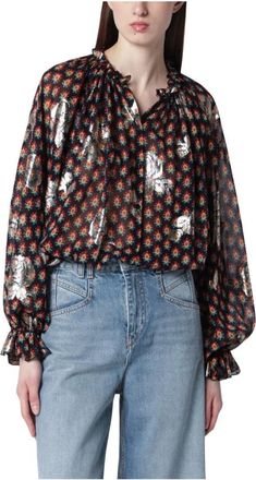 Etro Femme, Blouses et Chemises, Multicolore, Taille: 36 FR Chemisier avec Volants et Dentelles