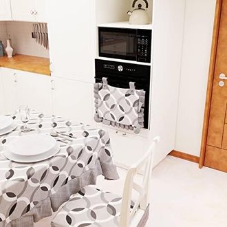 Petti Artigiani Italiani K&uuml;chenofen-Abdeckung, Baumwolle, Kreis Grau, 1pz Copriforno 40x50 cm