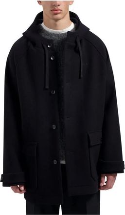 Olaf Hussein Homme, Vestes, Bleu, Taille: XL Wool Duffel Jacket