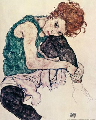 1art1 Egon Schiele Poster Die Frau des Künstlers, Sitzende Frau, 1917 Kunstdruck Bild 50x40 cm