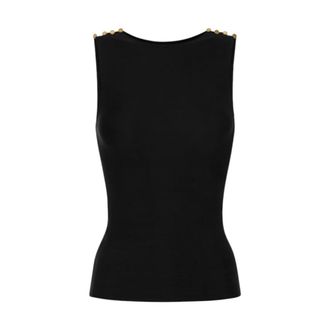 Elisabetta Franchi Femme, Tops, Noir, Taille: 40 FR Noir Doublure en Tricot T-shirts et Polos