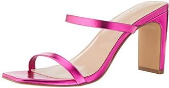 The Drop Avery Square Toe Two Strap High Heeled Sandal pour Femme, Rose, 38.5