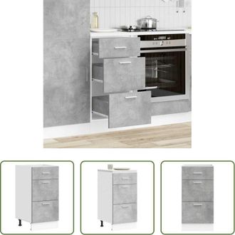 vidaXL Armoire de cuisine - Meuble bas Lyon Gris b&eacute;ton 40 x 46 x 81,5 cm Bois ding&eacute;nierie