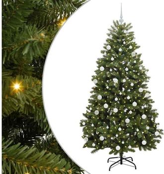 vidaXL K&uuml;nstlicher Weihnachtsbaum Gr&uuml;n 180 cm PVC und Metall vidaXL