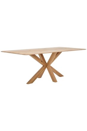 Linea Natura Esstisch, Eiche, Holz, Eiche, massiv, Holzoptik, rechteckig, eckig, X-Form, 100x75x200 cm, Holzmöbel, Holztische, Esstische Holz