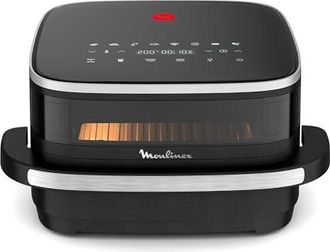 Moulinex Easy Fry XL Surface & Pizza 4L, Air fryer, Très grande surface de cuisson, Compact, Fenêtre de visualisation, Noir, AL4018F0