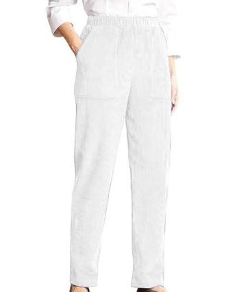 Generic Pantalon &eacute;vas&eacute; pour femme - Taille haute - Jambe large - Pour les loisirs et le fitness, blanc, XXL