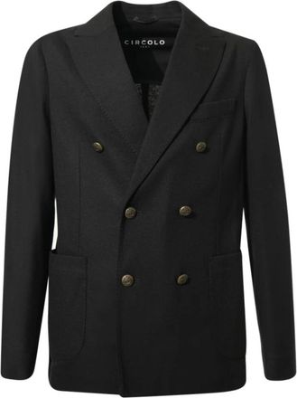 Circolo 1901 Doppelreihiger Woll-Kaschmir-Mantel - - Jackets - Herren - Blau - XL