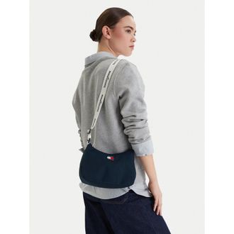 Tommy Jeans Handtasche Tommy Jeans Tjw Ess Daily Shoulder Bag AW0AW18463 Dunkelblau