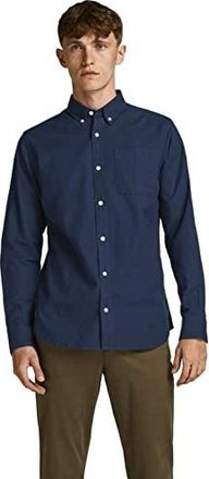 Jack & Jones Jack & Jones Homme Jprbrook Oxford Shirt L/S Noos chemise, Navy Blazer/Fit:slim Fit, XXL EU