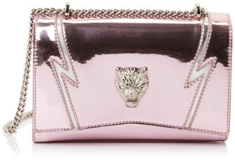 Plein Sport Unisex Flap Shoulder Heidi Handbag, Rosa