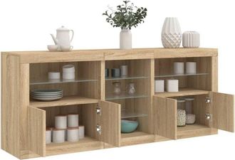 vidaXL Vidaxl - Buffet avec lumières led chêne sonoma 162x37x67 cm