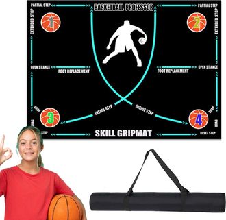 Generico Zusammenklappbares Basketball-Trainings-Pad - ger&auml;uscharme, sto&szlig;d&auml;mpfende Spielfl&auml;che | rutschfeste -Trainingsmatte f&uuml;r Erwachsene zu Hause