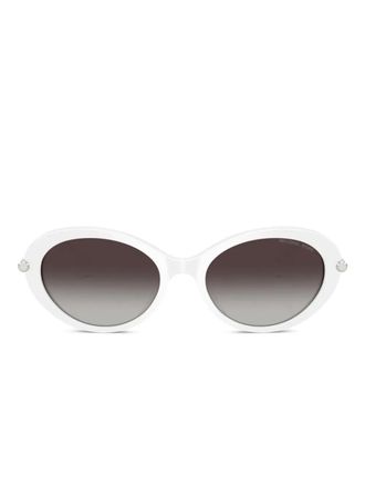 Michael Kors lunettes de soleil &agrave; monture ronde - Blanc