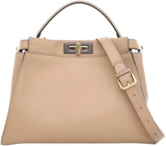 Fendi Hobo Bags - Medium Leather Peekaboo Iconic Satchel - Gr. unisize - in Braun - f&uuml;r Damen