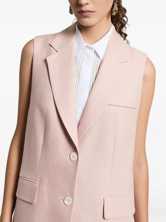 PESERICO Womens Buttoned Sleeveless Jacket Ss26 W