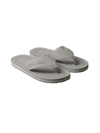 Calvin Klein Zehentrenner CALVIN KLEIN CITY THONG SLIDE, Herren, Gr. 43, hellgrau, Textil, unifarben, Basic, Schuhe Zehentrenner, Strandschuh, Pool Slides, Badesch