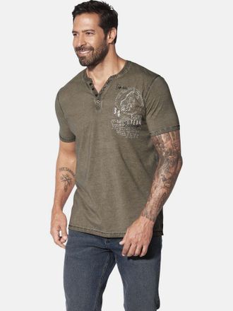 Jan Vanderstorm T-Shirt GODBERT mit Serafino-Ausschnitt