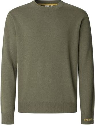 Pepe Jeans London Andre Crew Neck Tricot, Vert (Vert Militaire), Large Homme