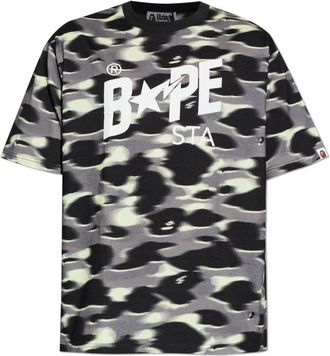 A Bathing Ape A Bathing Ape, Homme, Tops, Gris, Taille: XL Screen Camo Sta Tee