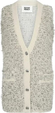 Silvian Heach Rhonza Gilet - Femme - Pulls - Blanc - Taille: 36 FR