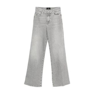 7 For All Mankind High Waist Wide Leg Jeans - - Jeans - Damen - Grau - W26