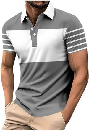 Generic Chemise de golf extensible d&eacute;contract&eacute;e &agrave; manches courtes et col rabattable, l&eacute;g&egrave;re, polyvalente, &eacute;l&eacute;gante, confortable, respirante, pour le travail, 