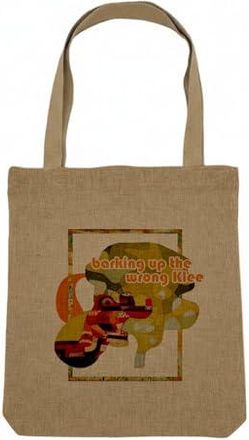 Fabulous Sac Shopping Tote Bag Aspect Lin - Barking up at the wrong Klee Art Pun Funny - Sac de Courses Toile Epaisse 360g Beige Naturel Cabas Port&eacute; Epaule Sol