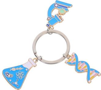 BESPORTBLE Porte-Cl&eacute;s Microscope et Double H&eacute;lice en M&eacute;tal, pour Techniciens de Laboratoire et Pr&eacute;sent Th&eacute;matique F&ecirc;te dAnniversaire