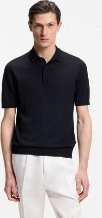 BOSS Kurzarmpullover Nolano aus Schurwolle, Polokragen