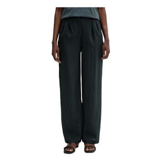 Sessun Emisun Texturierte Streifen Plisseehose - - Trousers - Damen - Gr&uuml;n - M