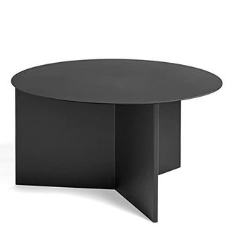 HAY Hay Slit Table XL Round Beistelltisch, Stahl, Black, 35,5cm
