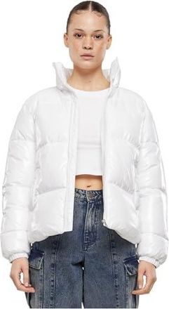Urban Classics Tb7003-ladies Recycled Short Shiny Puffer Jacket Vestes dhiver, Blanc, M Femmes