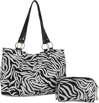 Generic Sac &agrave; bandouli&egrave;re grande capacit&eacute; pour femme et fille Imprim&eacute; l&eacute;opard z&eacute;br&eacute; Sac &agrave; main &agrave; bandouli&egrave;re pour voyage, shopping, travail, usage quotidien, 