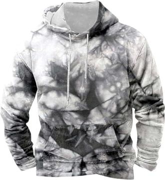 Generic Sweat a Capuche Homme Hooded Sweatshirt Sweats &agrave; Capuche Sportif Homme Tie-Dye Imprim&eacute; pour Un Look D&eacute;contract&eacute; et Confortable