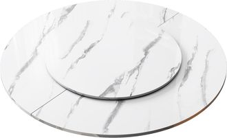 Generic Runde, klappbare Tischplattenverl&auml;ngerung aus Holz, 4-Fach faltbar, tragbare Tischplatte ohne Beine for Essen, for Partys oder Kartenspiele(White,1.4m