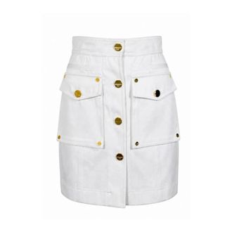Elisabetta Franchi Mini-jupe utilitaire taille haute - Femme - Jupes - Blanc - Taille: 38 FR