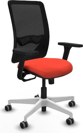 Piqueras y Crespo Arbeitsstuhl Zulema mit 3D-Armen, h&ouml;henverstellbare Lendenwirbelst&uuml;tze, ausgestattet mit Sincro 3 Positionen und Schneideschaum, Schwarz/Dunkelorange