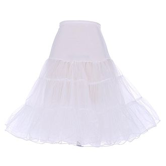 Dresstells Petticoat Unterrock Damen Reifrock Wei&szlig; Karneval Dirndl 1950er Rockabilly Kleider Pettycode Kurz T&uuml;llrock Fasching Kost&uuml;m Ivory XL