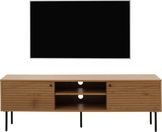 Mendler TV-Rack HWC-N78, Lowboard TV-Schrank, skandinavischer Stil Metall Holz Melamin MVG 50x150x40cm - Natur