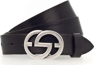 Vanzetti Full Leather Buckel Belt W110 Black