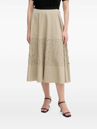 Sandro Ferrone A-Linien-Midirock mit Kreisschliff - Grün