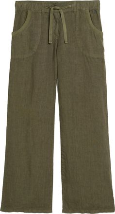 Superdry Damen Leinenhose mit niedriger Leibh&ouml;he Verwaschenes Kaki 40